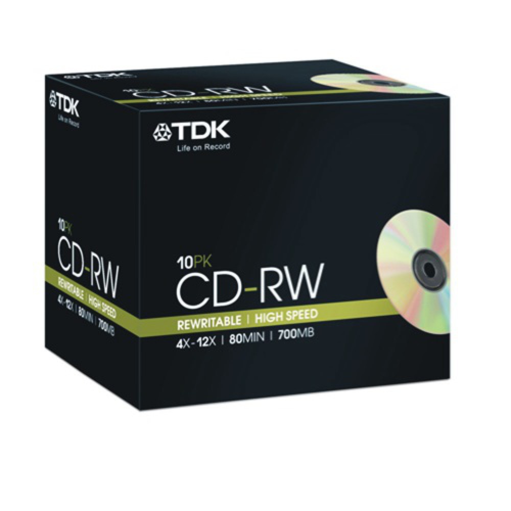 Köp TDK CD-RW 700MB (8-12x) Jewelcase 10-pack - Tele-Ha.se